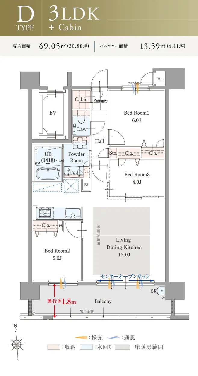 D type | 間取り | サンパーク防府駅EXIA(公式)
