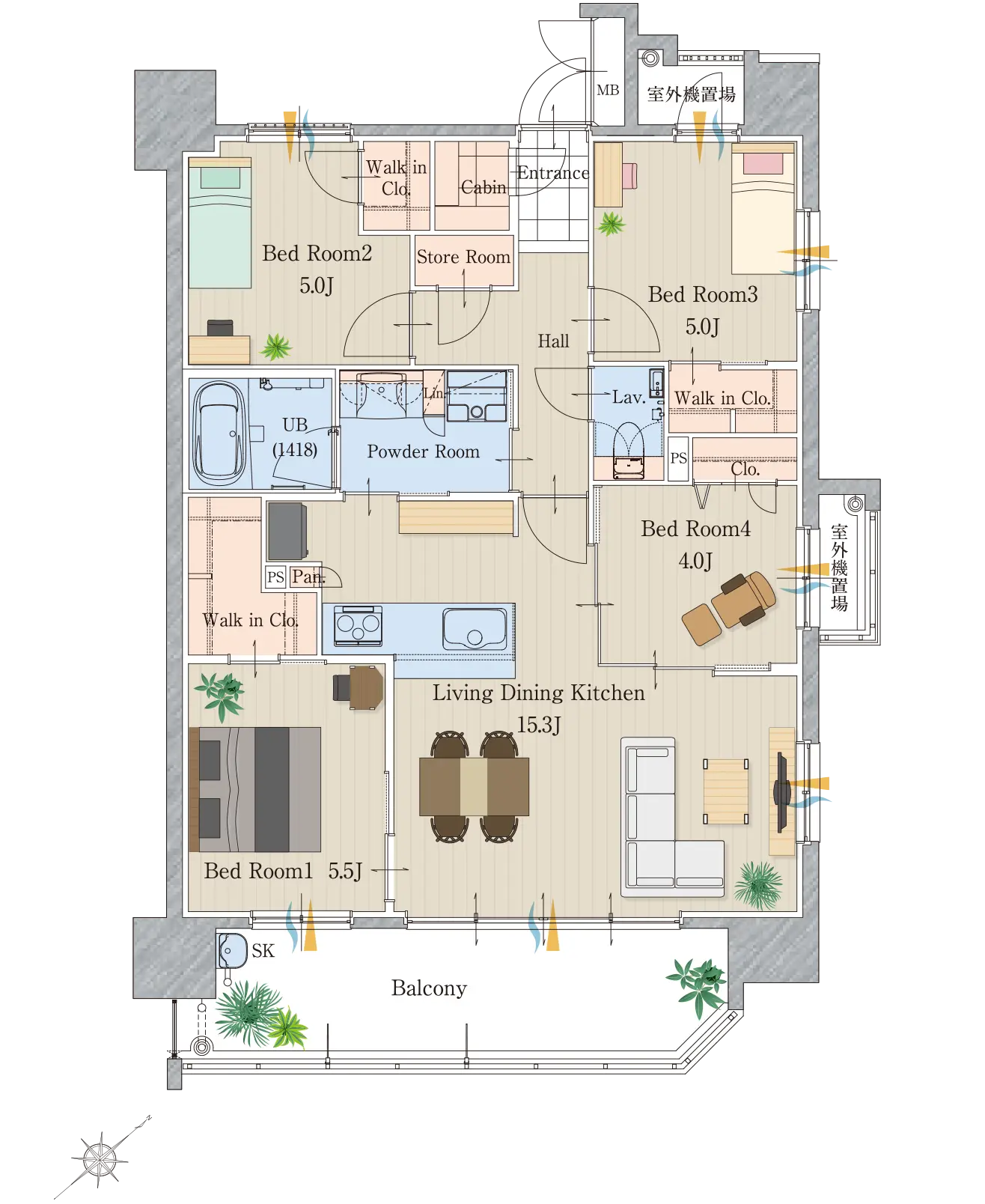 D type | 間取り | ザ･サンパーク春日原駅レジデンス(公式)